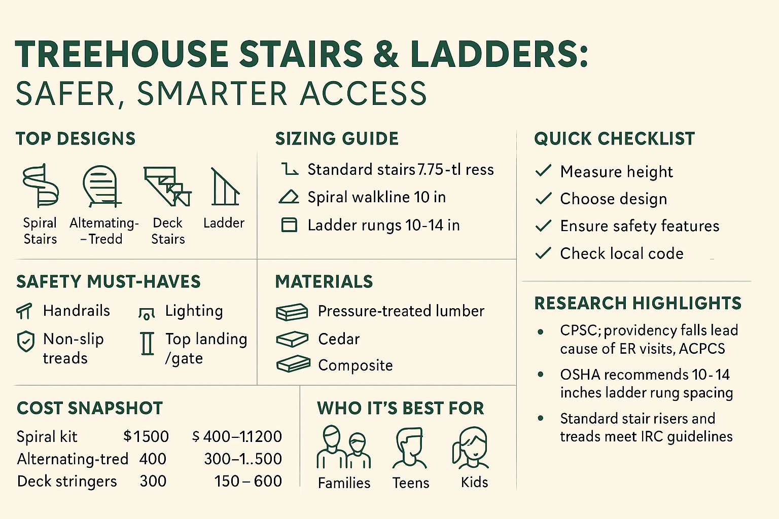 5 Creative Treehouse Stairs and Ladder Ideas for Easy Access ...